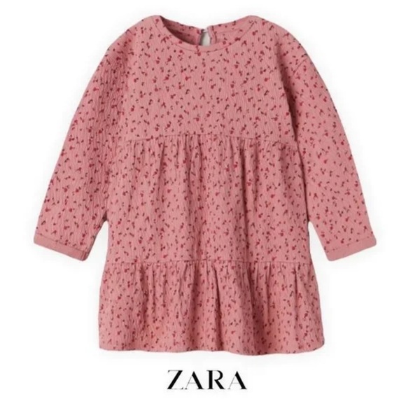 Zara | Dresses | Zara Textured Floral Dress 34y | Poshmark